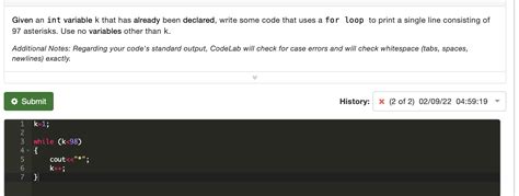 solved given an int variable k that has already been