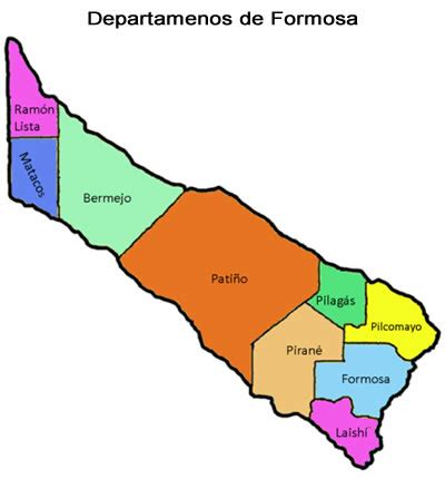 Mapa de Formosa Provincia Departamentos Turístico Descargar e