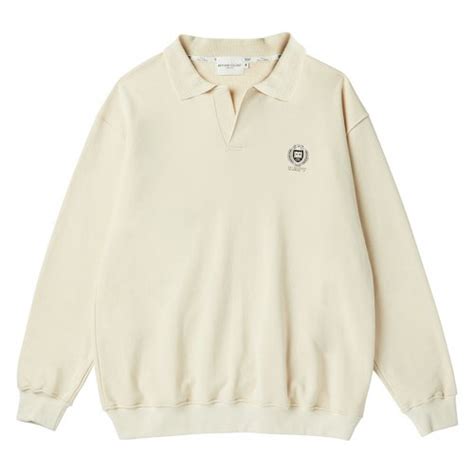 MUSINSA BEYOND CLOSET Archives School Logo Sports Collar T Shirt Ivory