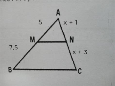 No triângulo ABC a seguir o segmento MN é paralelo ao lado BC A