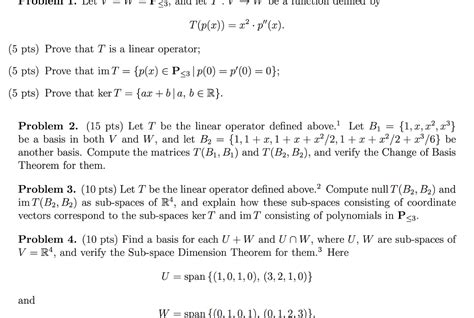 solved t p x x 2 middot p x prove that t is a linear