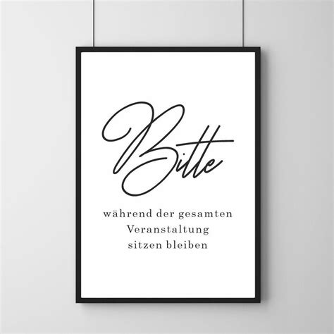 Poster Während der Veranstaltung sitzen bleiben Kunstdruck Etsy de
