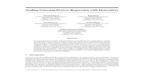 pdf scaling gaussian process regression with derivatives · structured kernel interpolation for