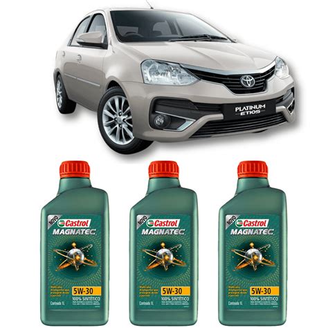 Kit Troca de Óleo para Toyota Etios Castrol 5W30 API SP Fast Oleo