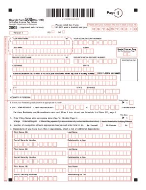 2008 Form GA DoR 500 Fill Online Printable Fillable Blank PdfFiller