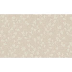 Flora Collection Beige Cherry Blossom Matte Finish Non Pasted Vinyl On