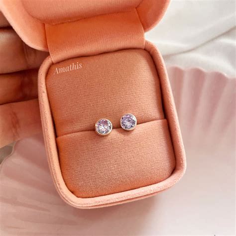 Aretes de Plata Lavanda Mini Platino Perú Joyería