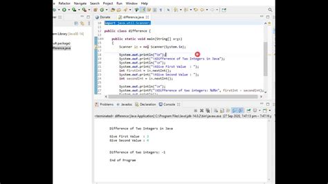 difference between two integers in java youtube
