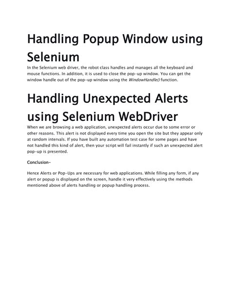 ppt how to handle alerts and pop ups in selenium powerpoint presentation id 11066472