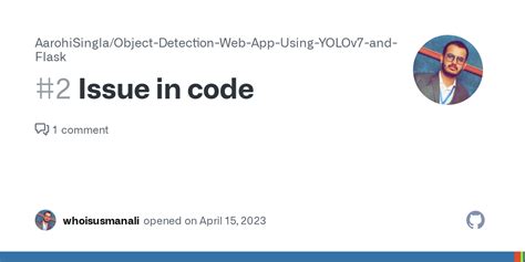 Issue In Code Issue 2 AarohiSingla Object Detection Web App Using
