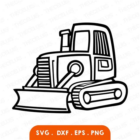 BULLDOZER Svg Eps Dxf Png File Cutting File Dozer Digital File