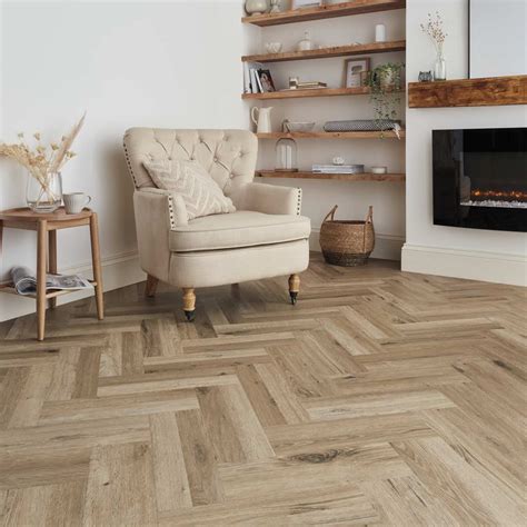 Karndean Knight Tile Washed Character Oak Herringbone SM KP144