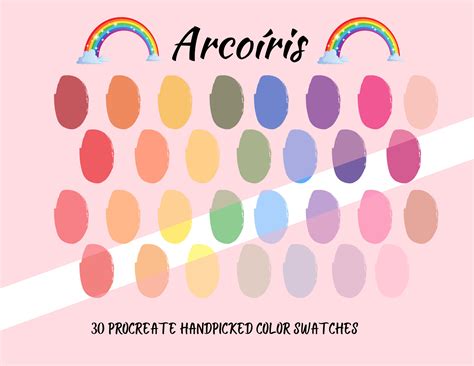 Procreate Paleta de Colores Arco Iris Arcoíris Color Etsy