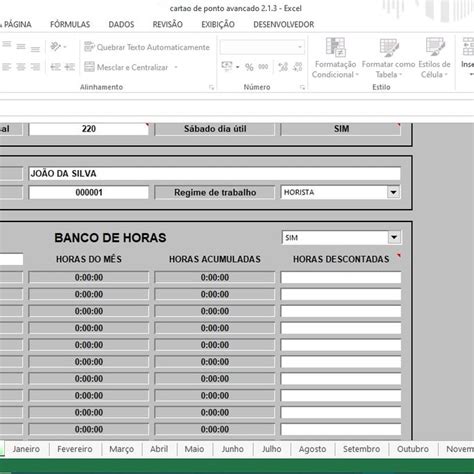 Planilha Cart O De Ponto E Controle De Horas Extras Elo
