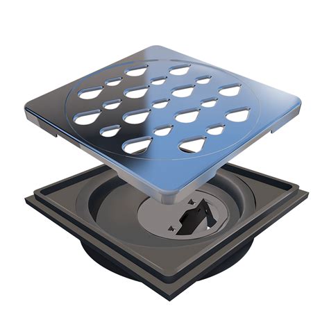 Grelha para Ralo Quadrado 10 cm x 10 cm acessórios Inox Polido
