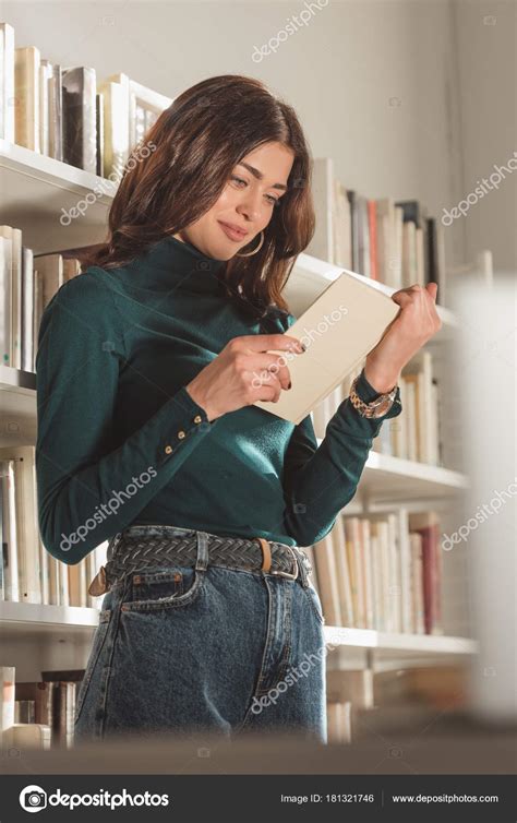Beautiful Girl Reading Book Library Stock Photo By Igorvetushko