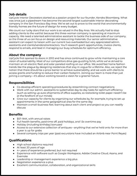 5 Administrative Assistant Job Description Samples 2023 Administrative