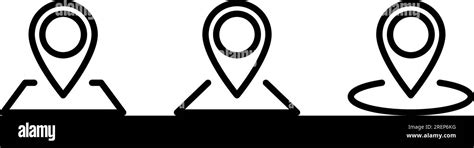 Set Of Linear Icons Of Map Pin Point As A Concept Of Place Location