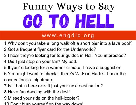 30 Funny Ways To Say Go To Hell EngDic