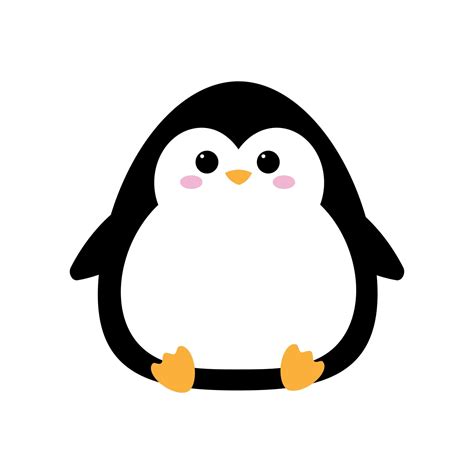 Cartoon Cute Penguin Isolated On White Background 17198650 Vector Art