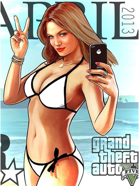 Grand Theft Auto V Girl Bikini Beach Poster Poster By Lisahubbr