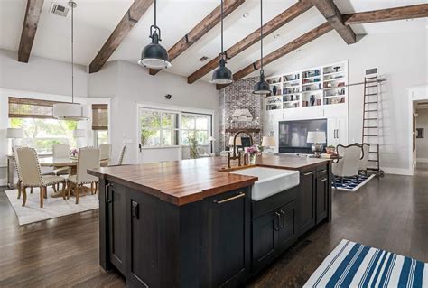 Open Floor Plan Kitchen Ideas Open Kitchen Plan Floor Cabinets Dark