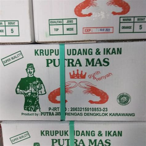 Jual Krupuk Kerupuk Udang Putra Mas 5 Kg Jenis Mede Sabit Kancing