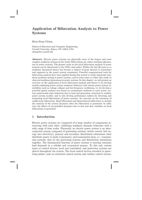 pdf application of bifurcation analysis to power systems dokumen tips