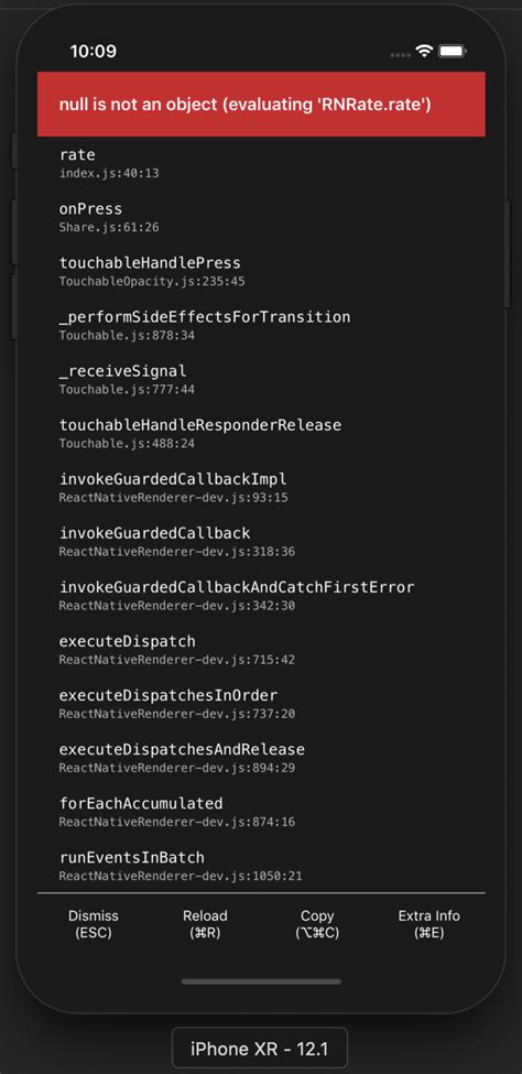 Null Is Not An Object Evaluating RNRate Rate Rate Issue 51