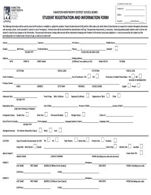 Hwdsb Registration Fill Online Printable Fillable Blank PdfFiller