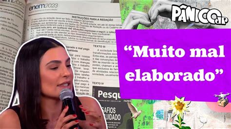 C Ntia Chagas Detona Tema Da Reda O Do Enem Youtube