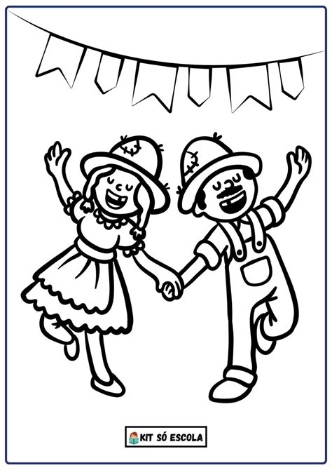 Desenhos Festa Junina para colorir e imprimir 2 SÓ ESCOLA