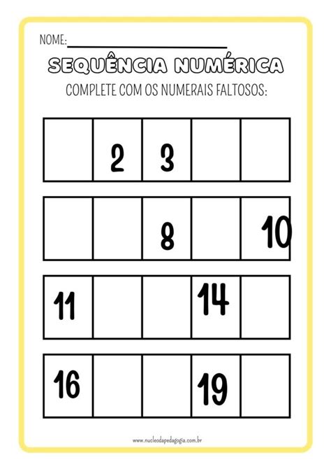 Atividade Pronta Sequ Ncia Num Rica Do Ao Explore As Vantagens