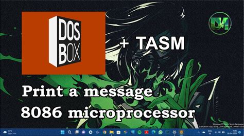 print a message in assembly language tasm dosbox 8086 microprocessor ultronmedia youtube