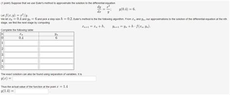 solved suppose that we use euler s method to approximate the