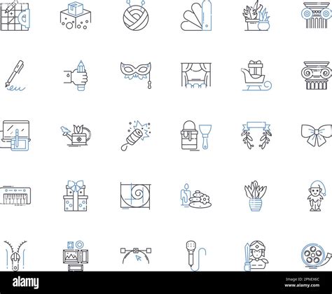 Strategic Approach Line Icons Collection Planning Analysis Tactics
