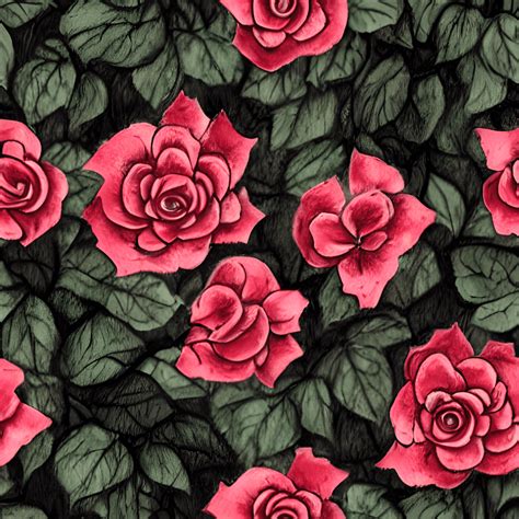 Parede De Tijolos Rosas E Videiras Selvagens Florescendo Creative