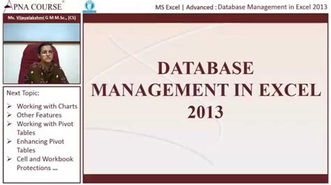 database management in ms excel 2013 youtube