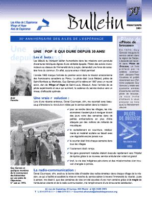 Remplissable En Ligne Ailesdelesperance Bulletin Printemps 2001 Les