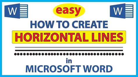 An Easy Way To Create Horizontal Lines In Microsoft Word With The Title