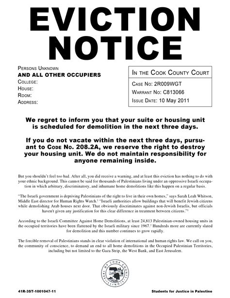 Eviction Notices Free Printable Documents
