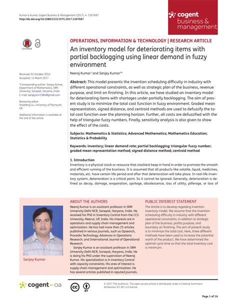 pdf an inventory model for deteriorating items with partial backlogging using linear demand in