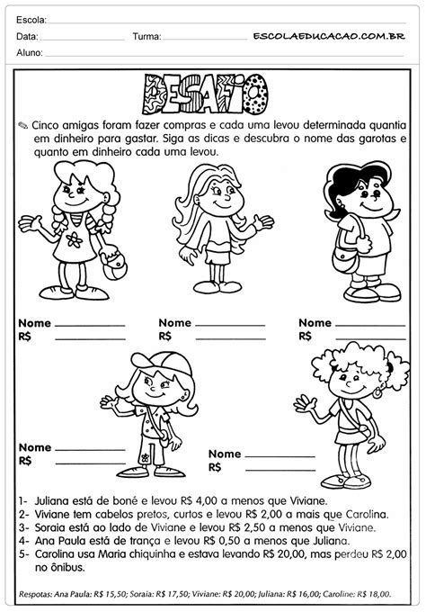 Atividades De Matem Tica Ano Atividades Educativas
