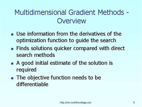 numerical methods multidimensional gradient methods in optimization theory
