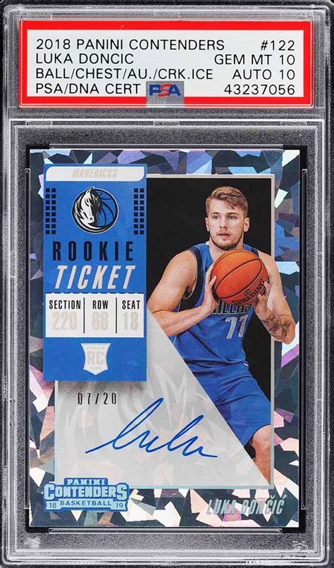 2018 Panini Contenders Luka Doncic Cracked Ice Rookie Card Autograph