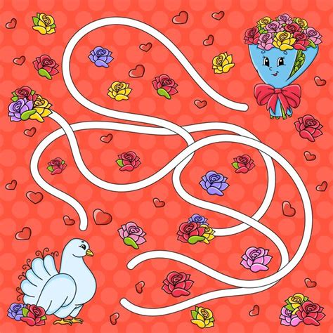 Lustiges Labyrinth für Kinder Puzzle für Kinder Valentinstag