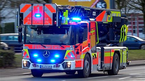 NEUE DREHLEITER Feuerwehr PADERBORN Einsatzfahrten Von