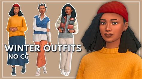 Winter Outfits No Cc The Sims Cas Youtube