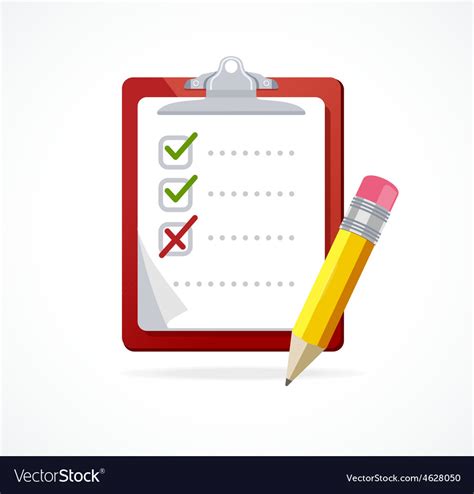 Checklist On A Red Board Flat Design Royalty Free Vector