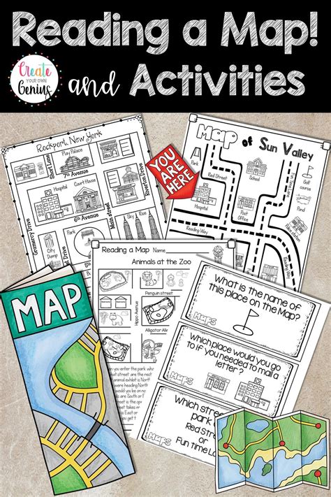 Map Skills Reading A Map And Activities Pack Task Cards Worksheets